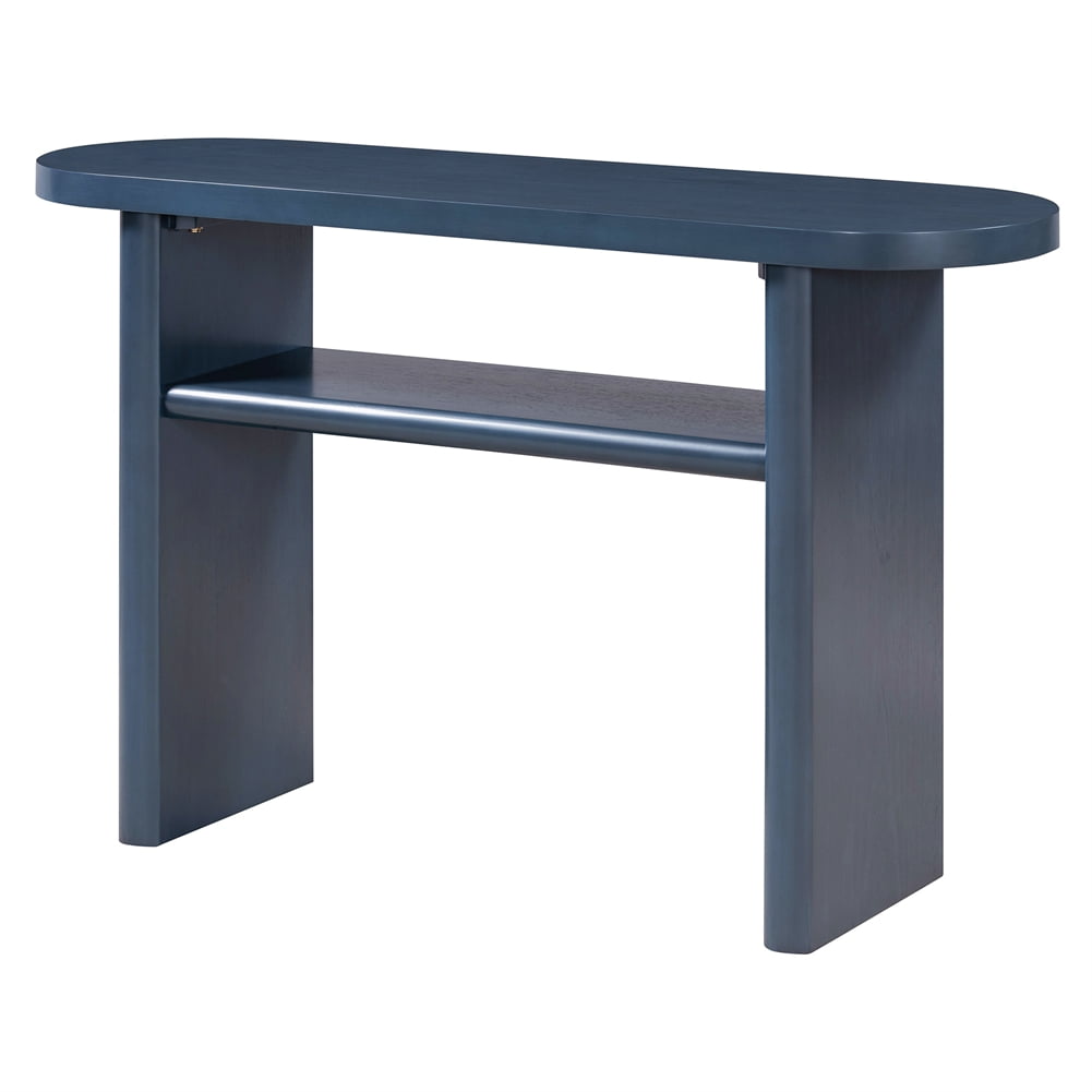 Hallway Console Table, Rounded Edges Entryway Table Display Shelf With ...