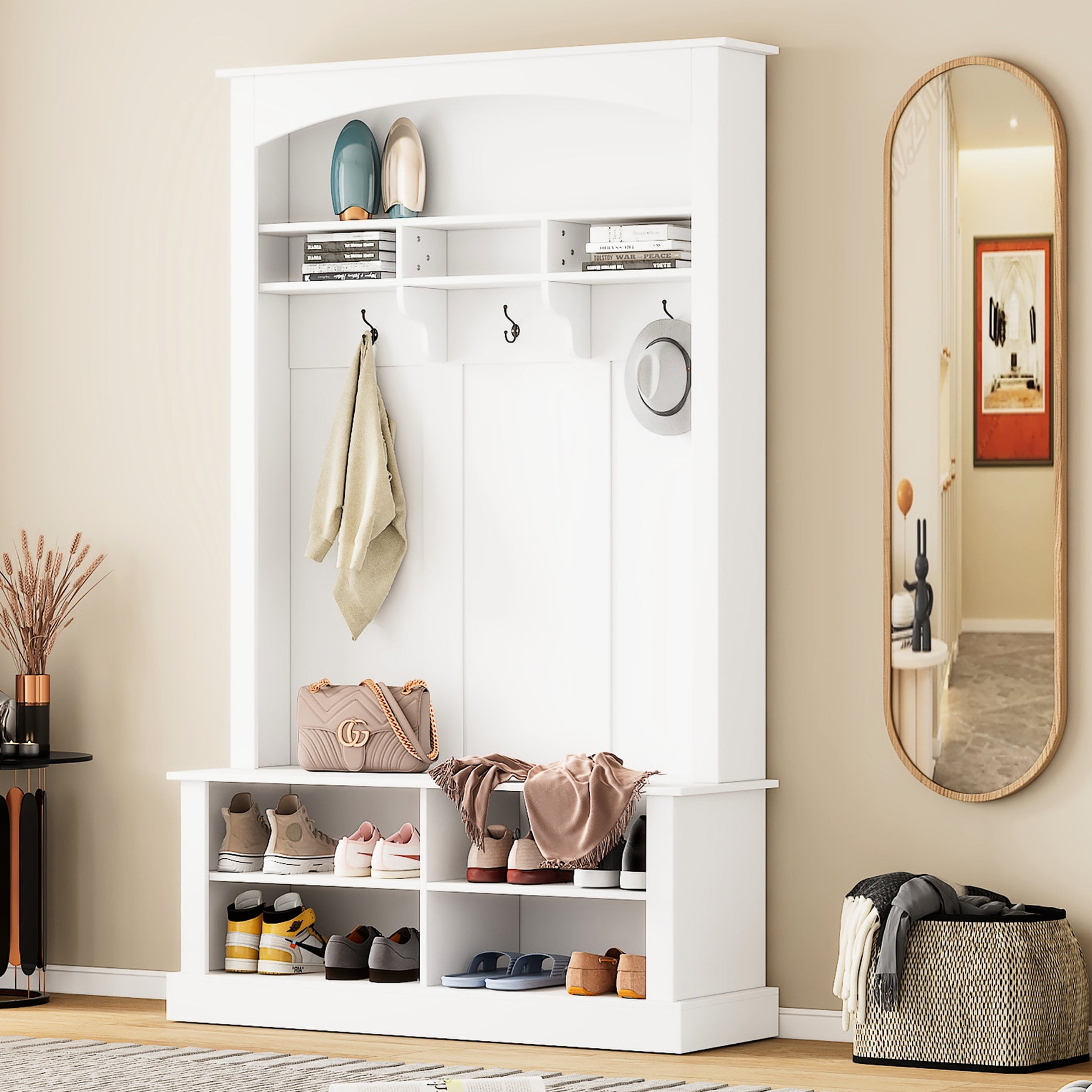 Hallway Hall Tree Unit | Clean Design for Modern Homes | Particleboard Construction | Solves ...