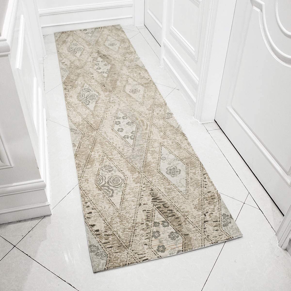 Hallway Runner Rug Machine Washable Non Slip Backing Vintage Inspired ...