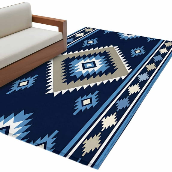 Hallway Runner Rugs 2.7x5 Ft, Blue Boho Non Slip Area Rugs for Kitchen ...