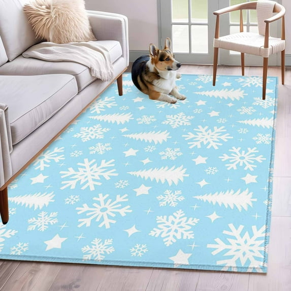 Hallway Runner Rugs 2.7x5 Ft, Blue Christmas Non Slip Area Rugs for ...