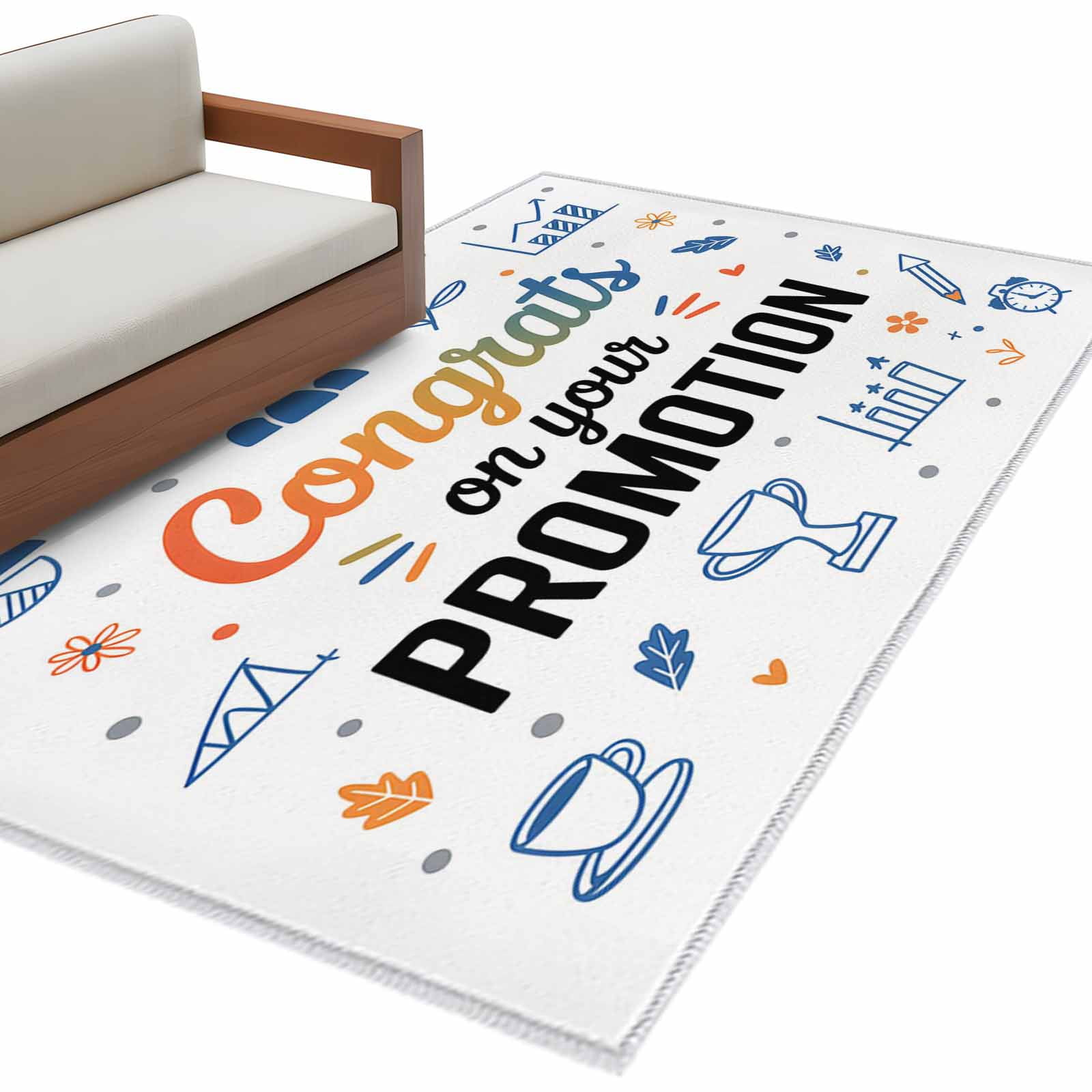 Hallway Runner Rugs 2.7x5 Ft, Blue Funny Words Non Slip Area Rugs for ...