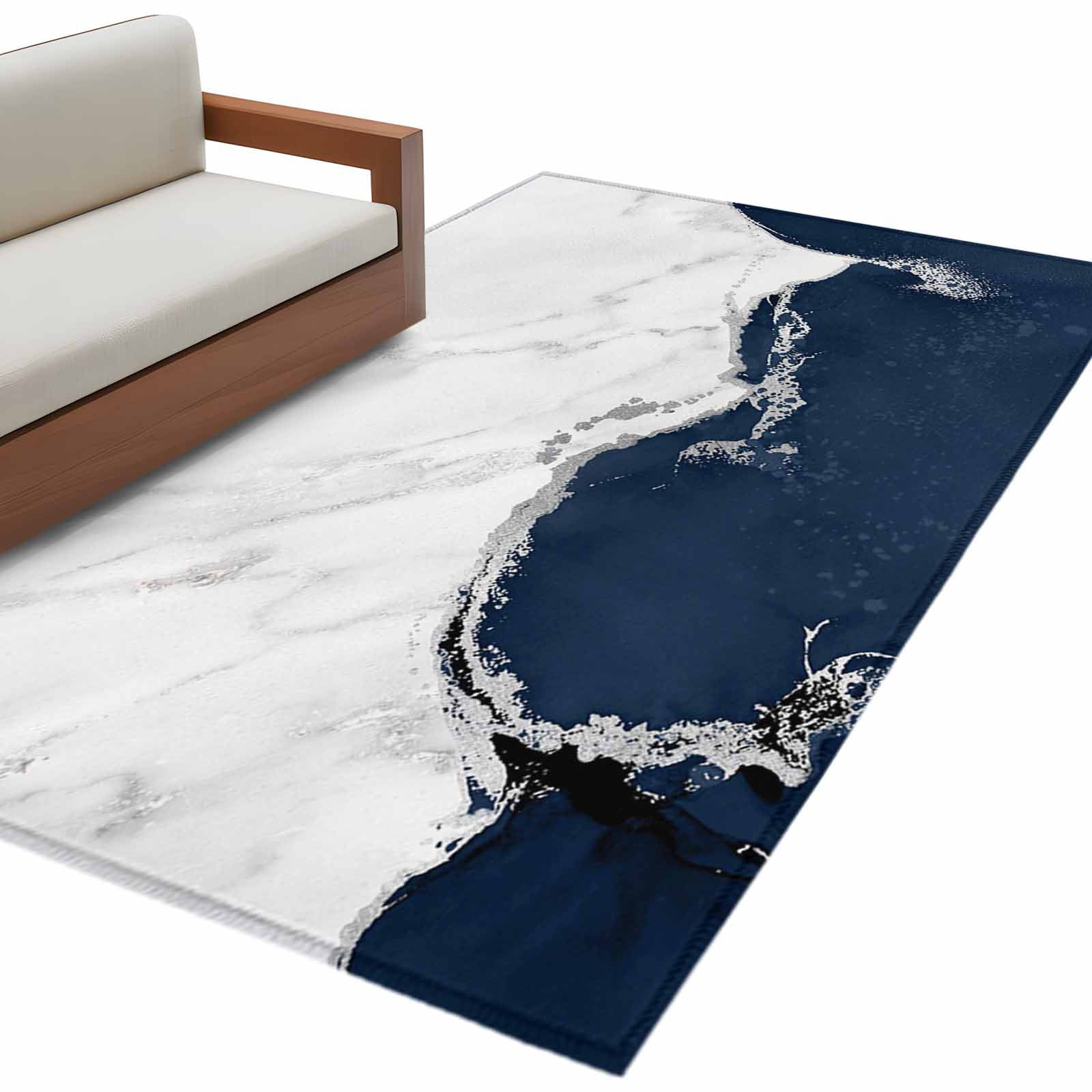 Hallway Runner Rugs 2.7x5 Ft, Blue Marble Crack Non Slip Area Rugs for ...
