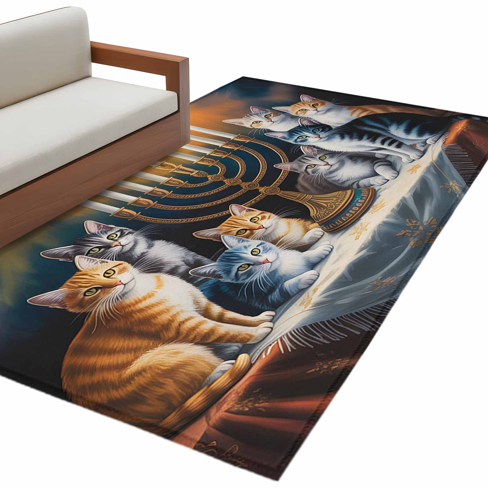 Hallway Runner Rugs 2.7x5 Ft, Boho Cats Non Slip Area Rugs for Kitchen ...