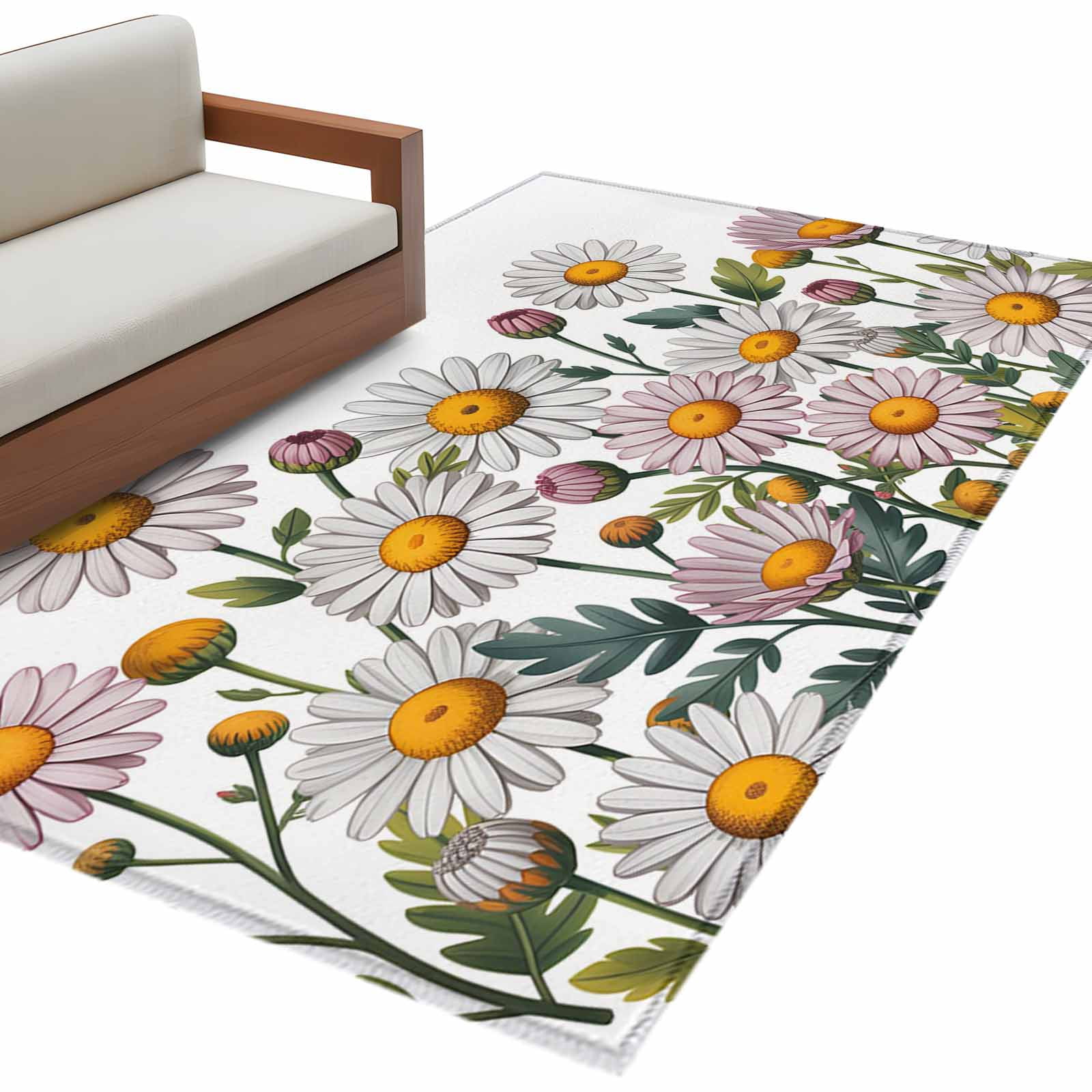 Hallway Runner Rugs 2.7x5 Ft, Botanical Flowers Non Slip Area Rugs for ...