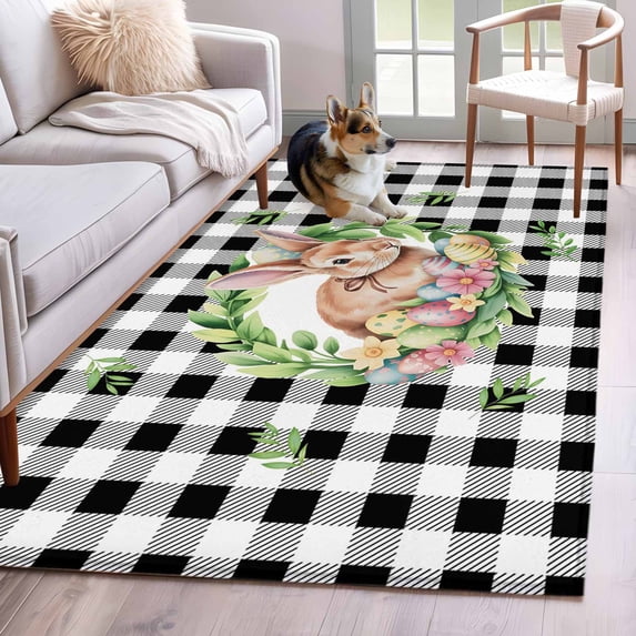 Hallway Runner Rugs 2.7x5 Ft, Bunny Easter Non Slip Area Rugs for ...
