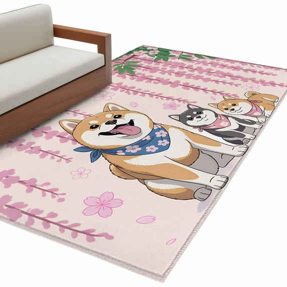 Hallway Runner Rugs 2.7x5 Ft, Cartoon Dogs Non Slip Area Rugs for ...