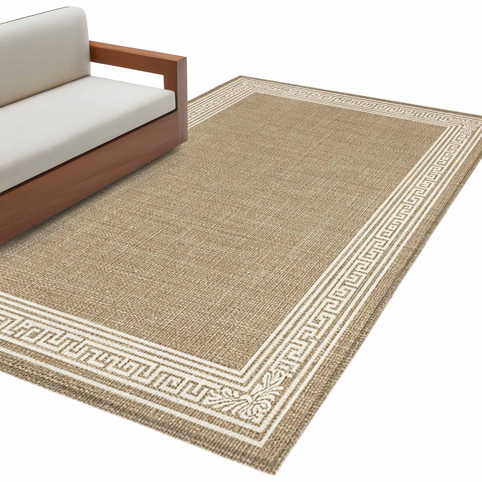 Hallway Runner Rugs 2.7x5 Ft, Cream Greek Key Non Slip Area Rugs for ...