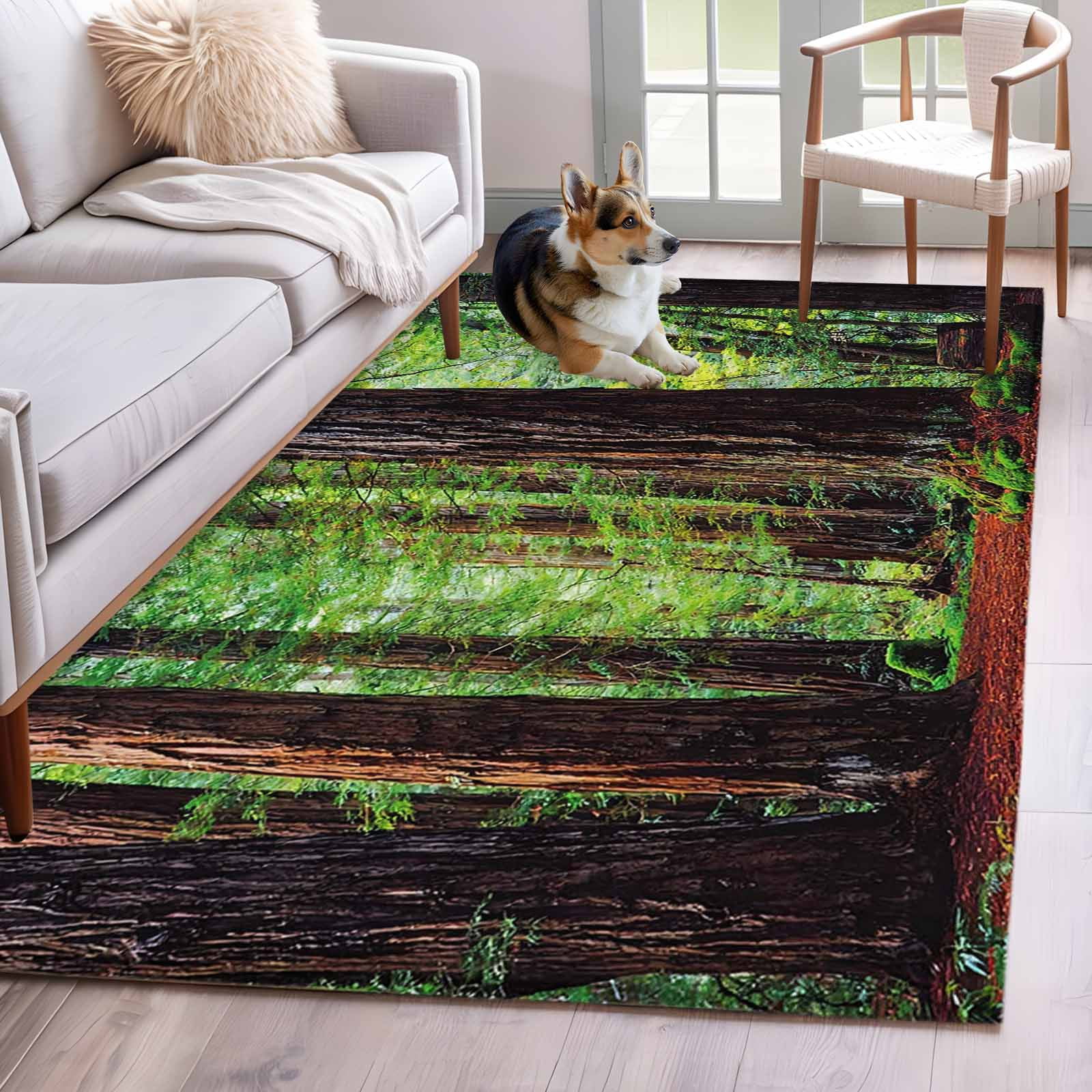 Hallway Runner Rugs 2.7x5 Ft, Forest Non Slip Area Rugs for Kitchen ...