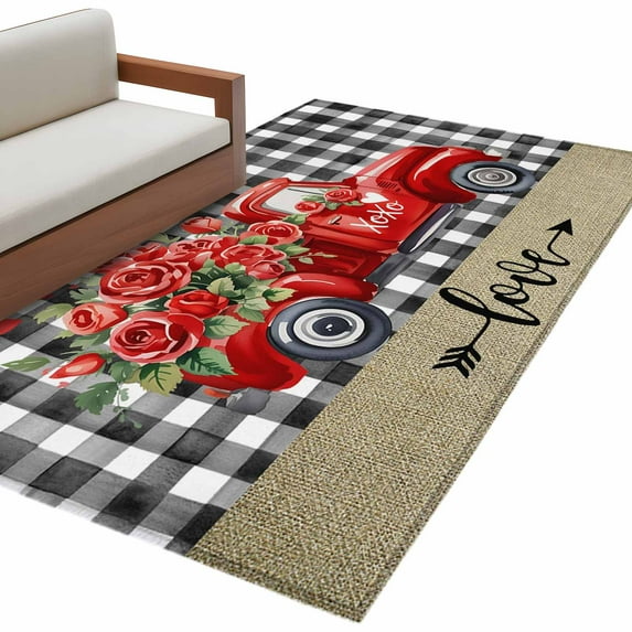 Hallway Runner Rugs 2.7x5 Ft, Happ Valentine's Day Non Slip Area Rugs ...