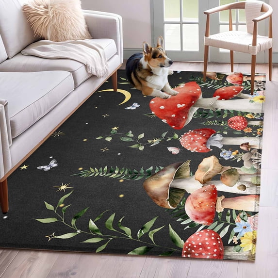 Hallway Runner Rugs 2.7x5 Ft, Mushroom Non Slip Area Rugs for Kitchen ...