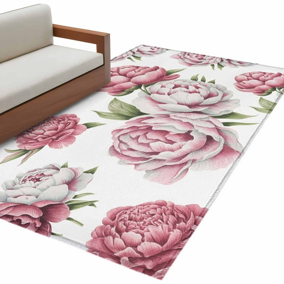 Hallway Runner Rugs 2.7x5 Ft, Pink Floral Non Slip Area Rugs for ...