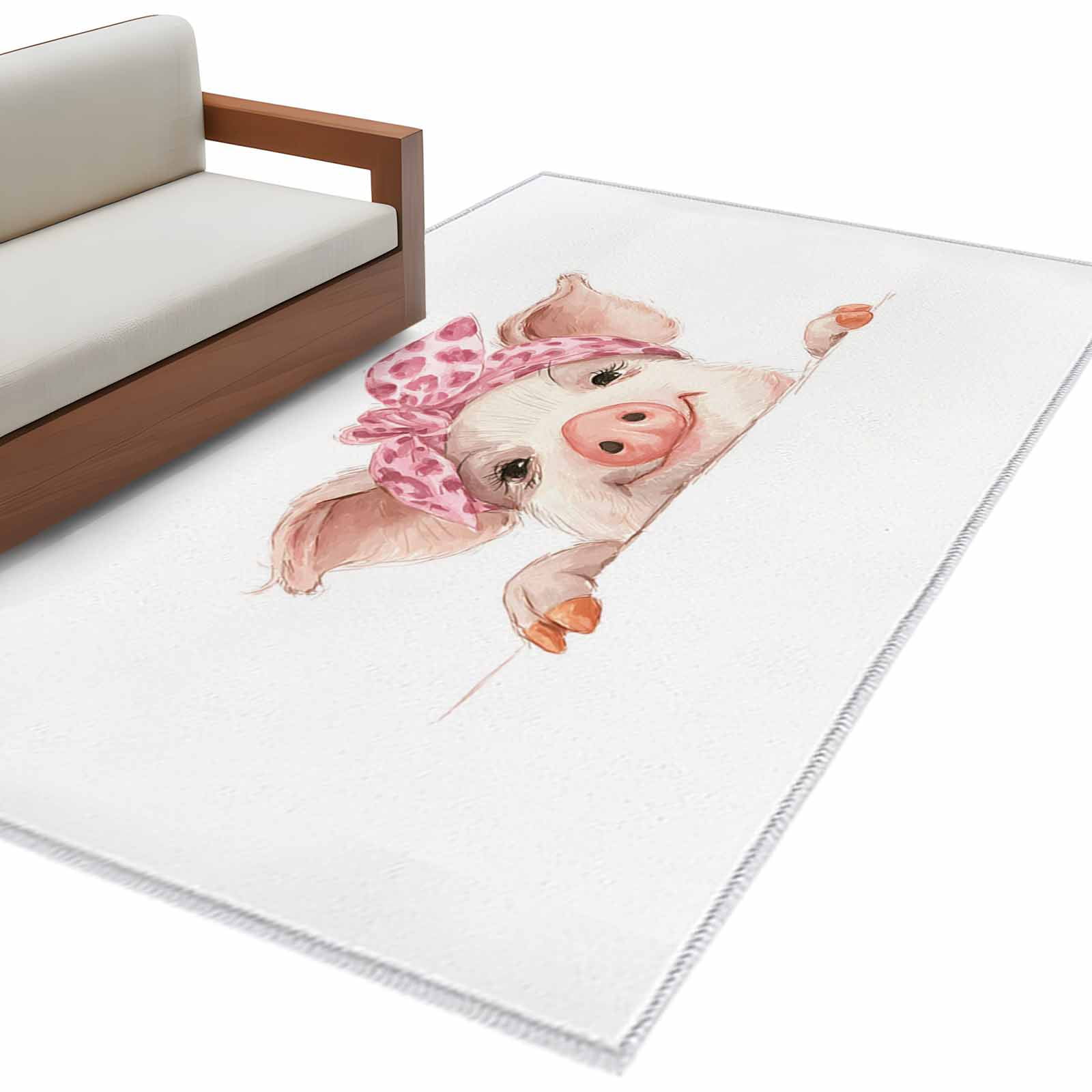 Hallway Runner Rugs 2.7x5 Ft, Pink Pig Non Slip Area Rugs for Kitchen ...