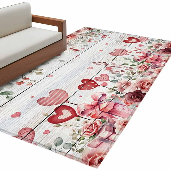 Hallway Runner Rugs 2.7x5 Ft, Pink Valentine's Day Non Slip Area Rugs ...