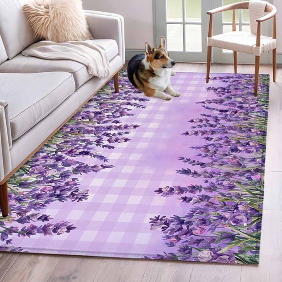 Hallway Runner Rugs 2.7x5 Ft, Purple Lavender Non Slip Area Rugs for ...