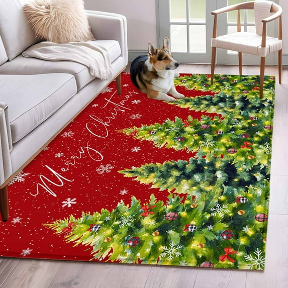 Hallway Runner Rugs 2.7x5 Ft, Red Christmas Non Slip Area Rugs for ...