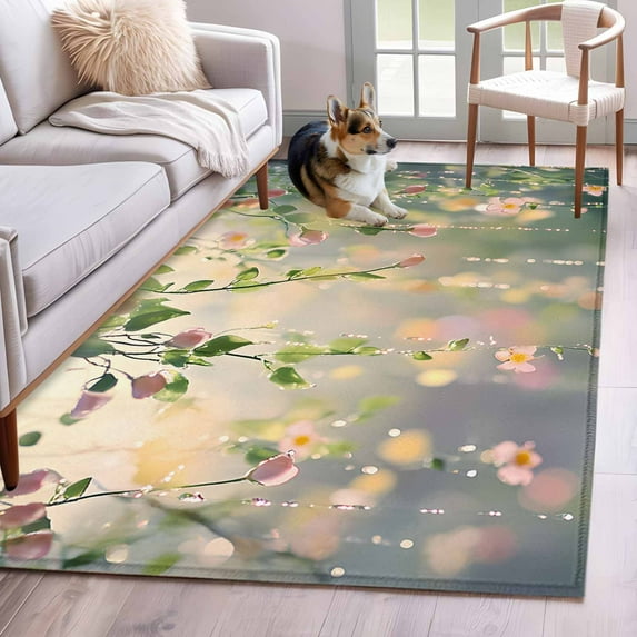 Hallway Runner Rugs 2.7x5 Ft, Spring Floral Non Slip Area Rugs for ...