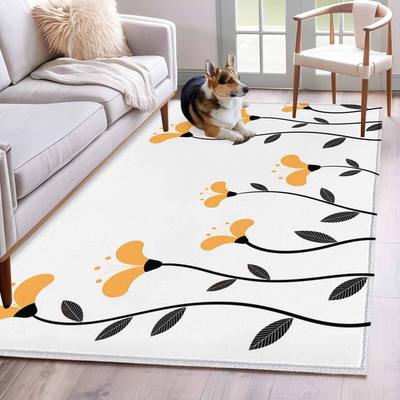 Hallway Runner Rugs 2.7x5 Ft, Spring Flowers Non Slip Area Rugs for ...