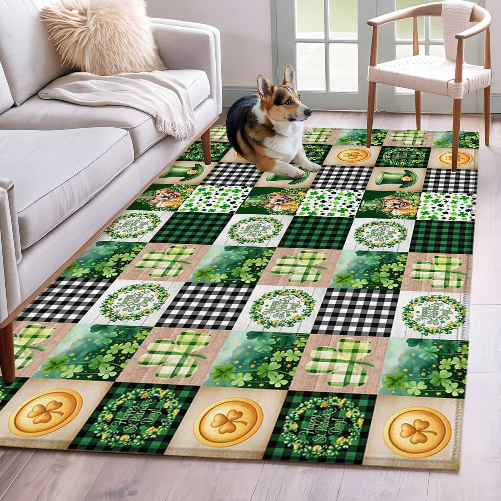 Hallway Runner Rugs 2.7x5 Ft, St. Patrick's Day Non Slip Area Rugs for ...