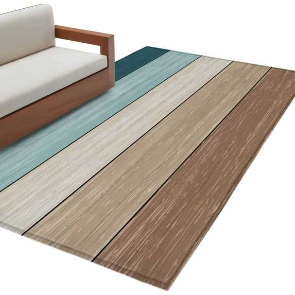 Hallway Runner Rugs 2.7x5 Ft, Teal Brown Non Slip Area Rugs for Kitchen ...