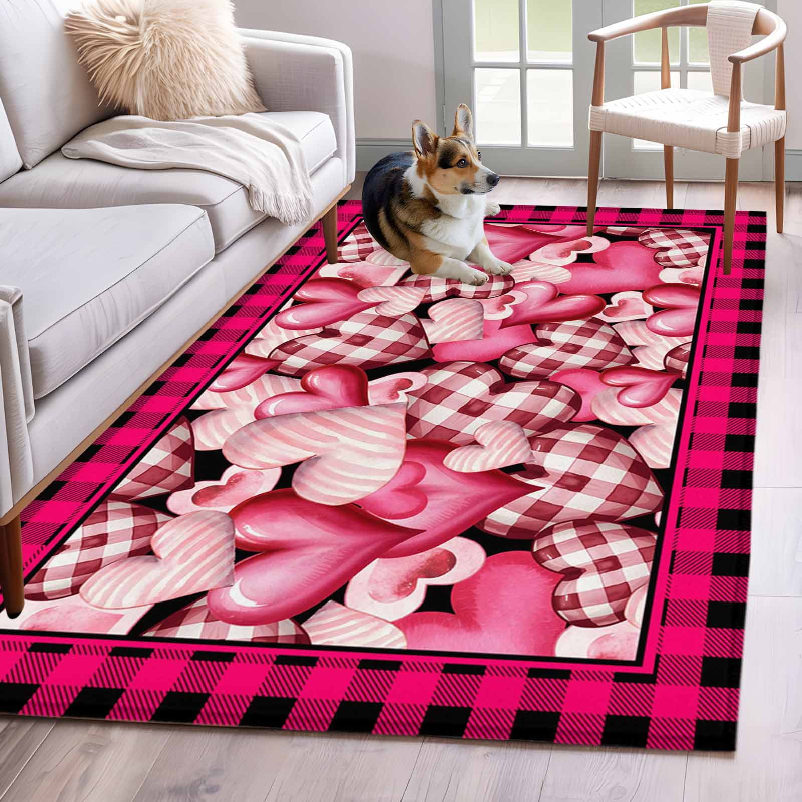 Hallway Runner Rugs 2.7x5 Ft, Valentine's Day Non Slip Area Rugs for ...