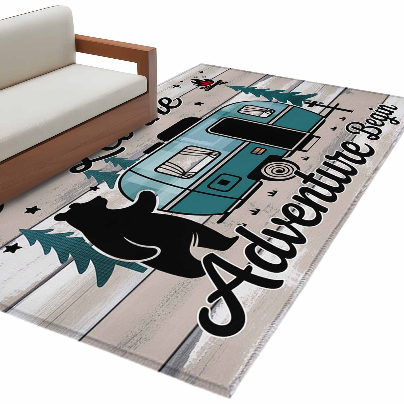 Hallway Runner Rugs 2.7x5 Ft, Vintage Teal Black Non Slip Area Rugs for ...