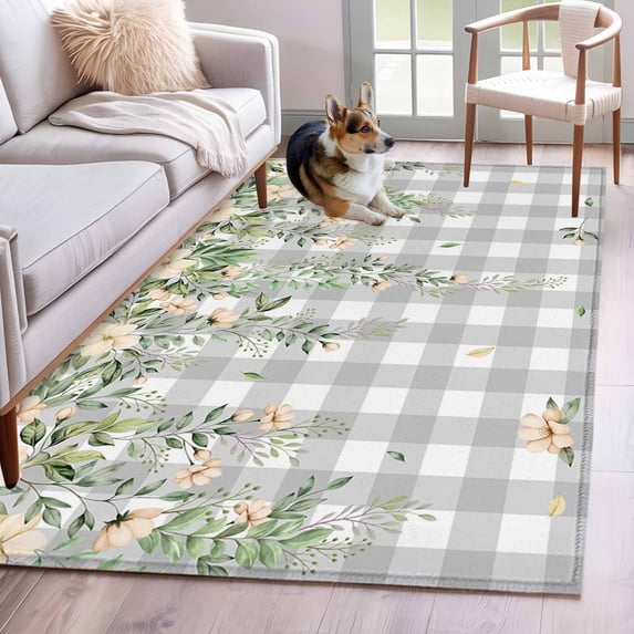 Hallway Runner Rugs 2.7x5 Ft, Watercolor Floral Non Slip Area Rugs for ...