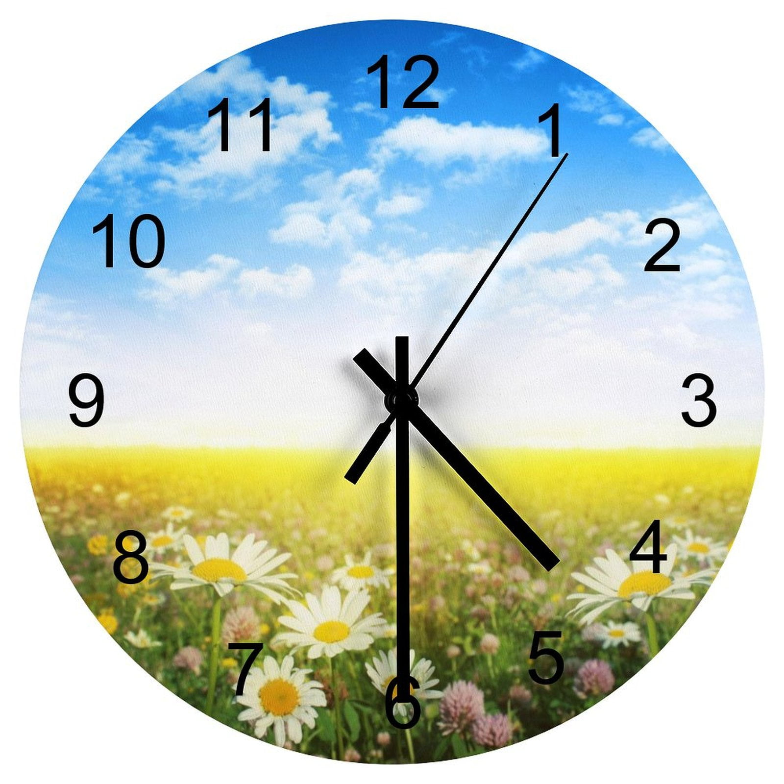Hallway Wall Clock Entrancing nature Clocks 12 inch Mute Wood Round ...