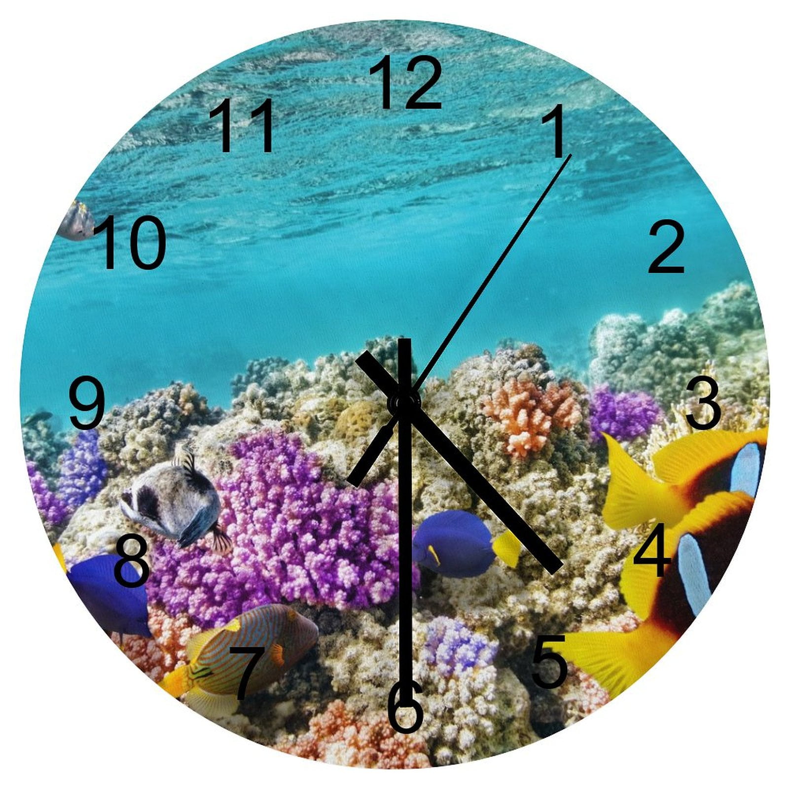 Hallway Wall Clock Magnificent underwater world Clocks 12 inch Silent ...