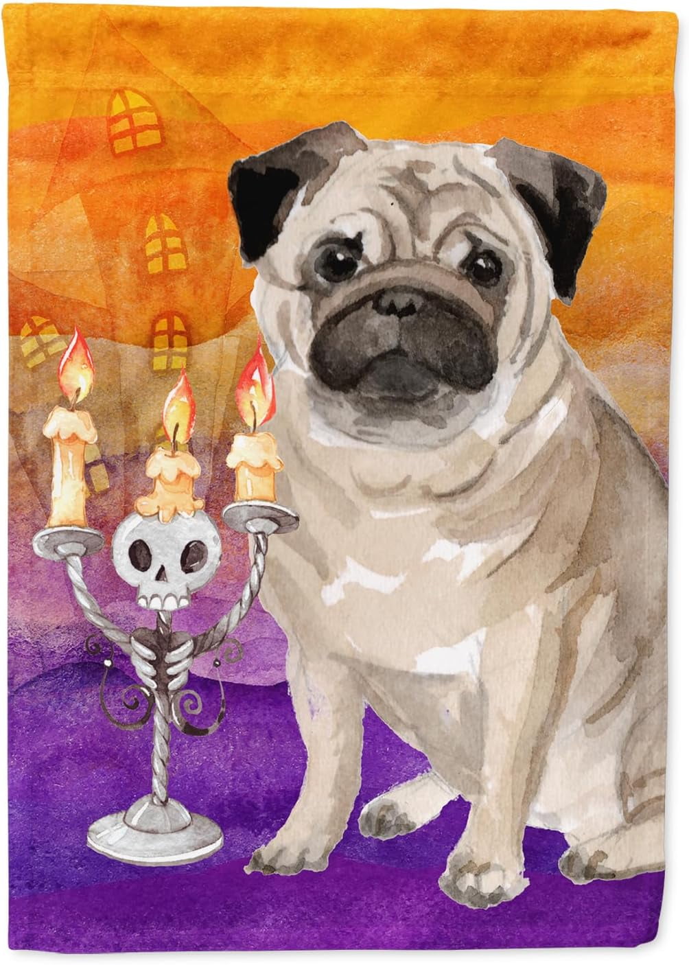 Hallween Pug Garden Flag Mailbox Flag Decorative Yard Flag Banner ...