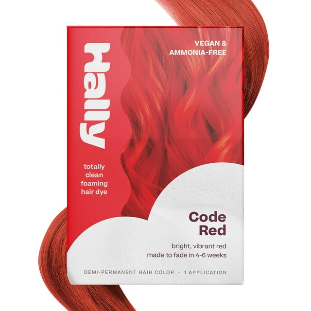 Hally Hair Color Cloud Hair Dye (Code Red) - Demi-Permanent Foam Hair ...