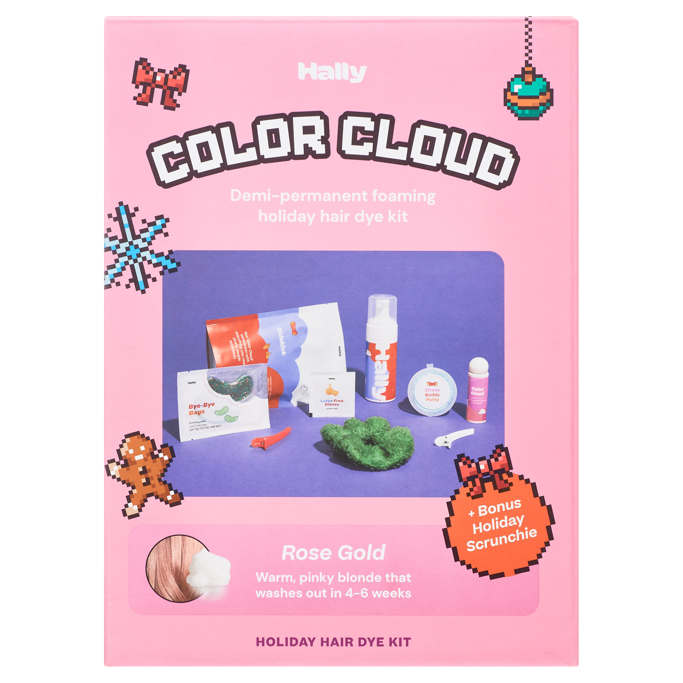 Hally Hair Holiday Gift Set, Rose Gold Warm, Pinky Blonde Demi ...