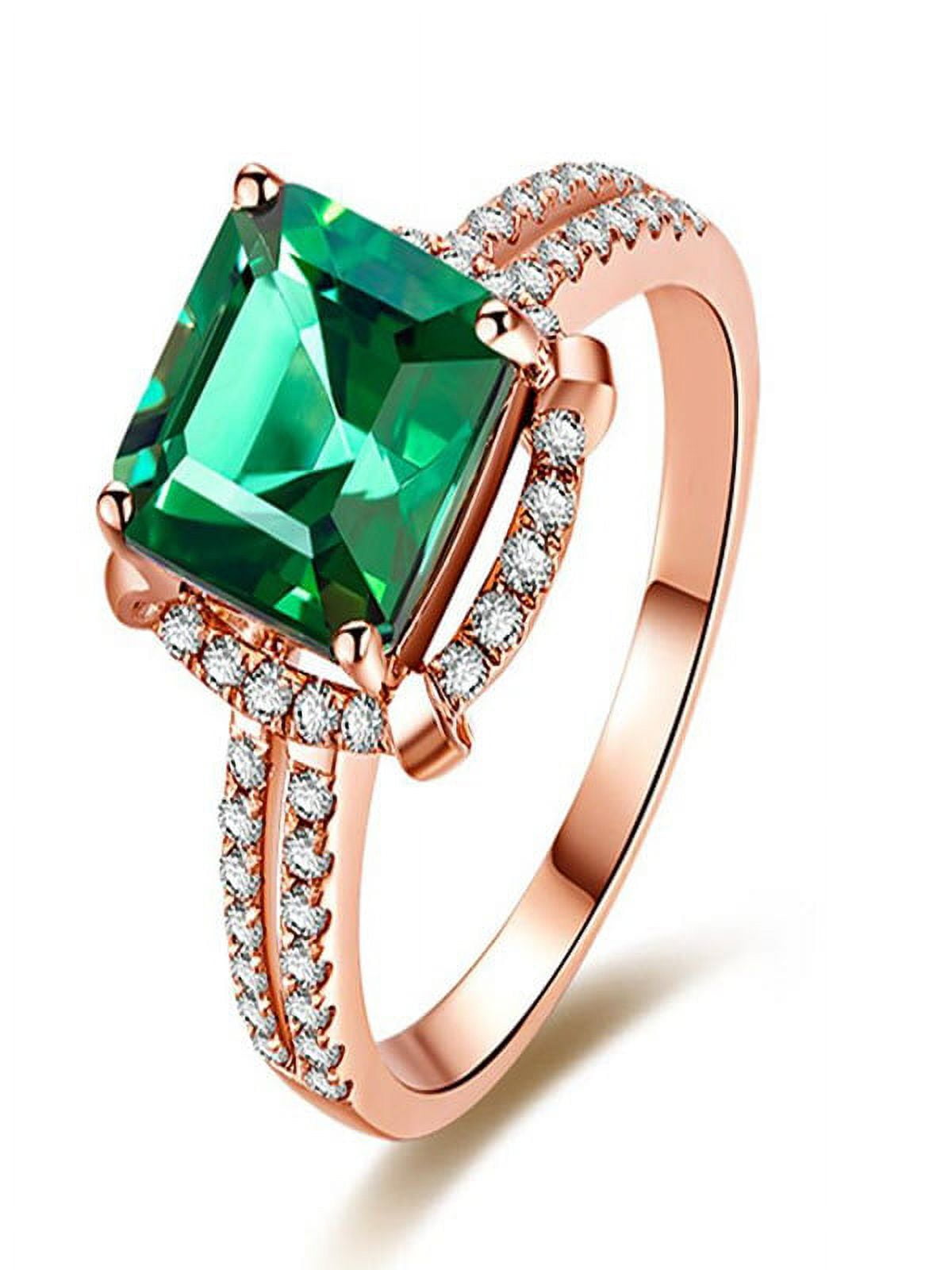 Halo 1.50 Carat princess cut Emerald and Diamond Engagement Ring in ...
