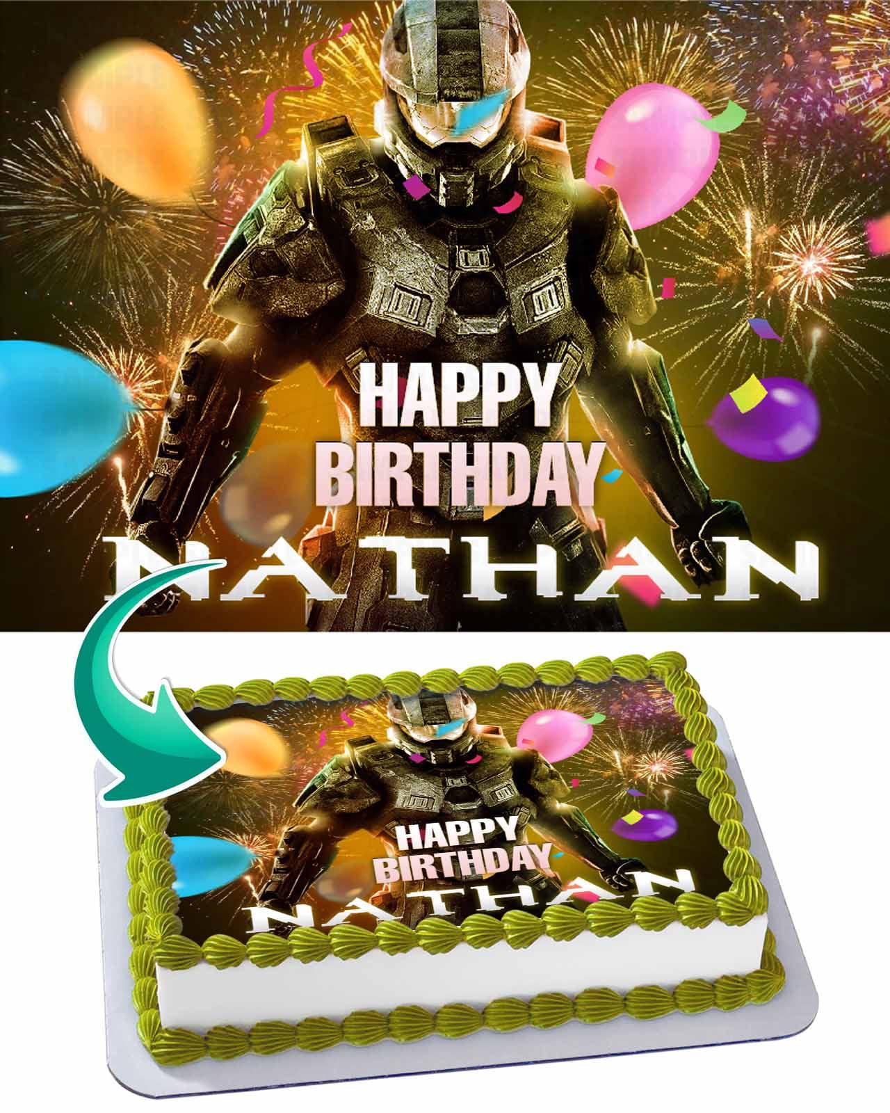 Halo 2021 Edible Image Cake Topper Personalized Birthday Sheet Frosting ...