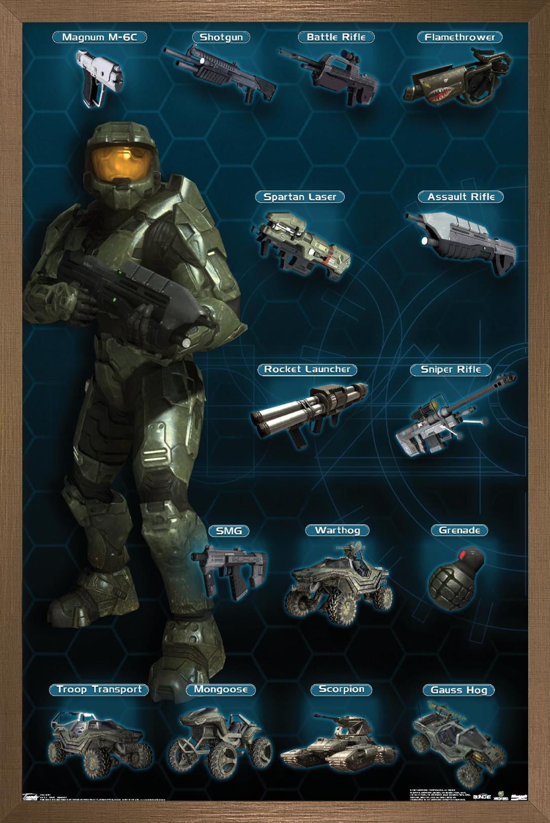 Halo 3 - Chart - Humanity Wall Poster, 14.725" x 22.375", Framed ...