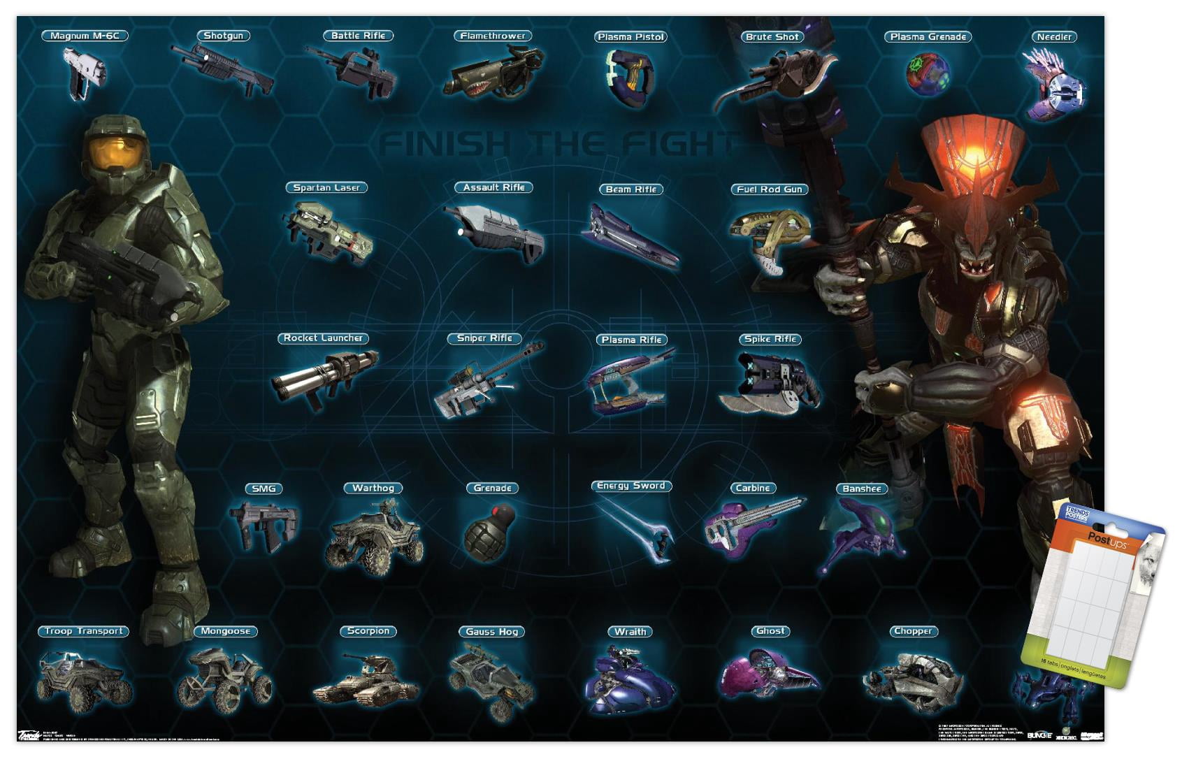 Halo 3 - Chart - Whole Wall Poster, 14.725" x 22.375" - Walmart.com