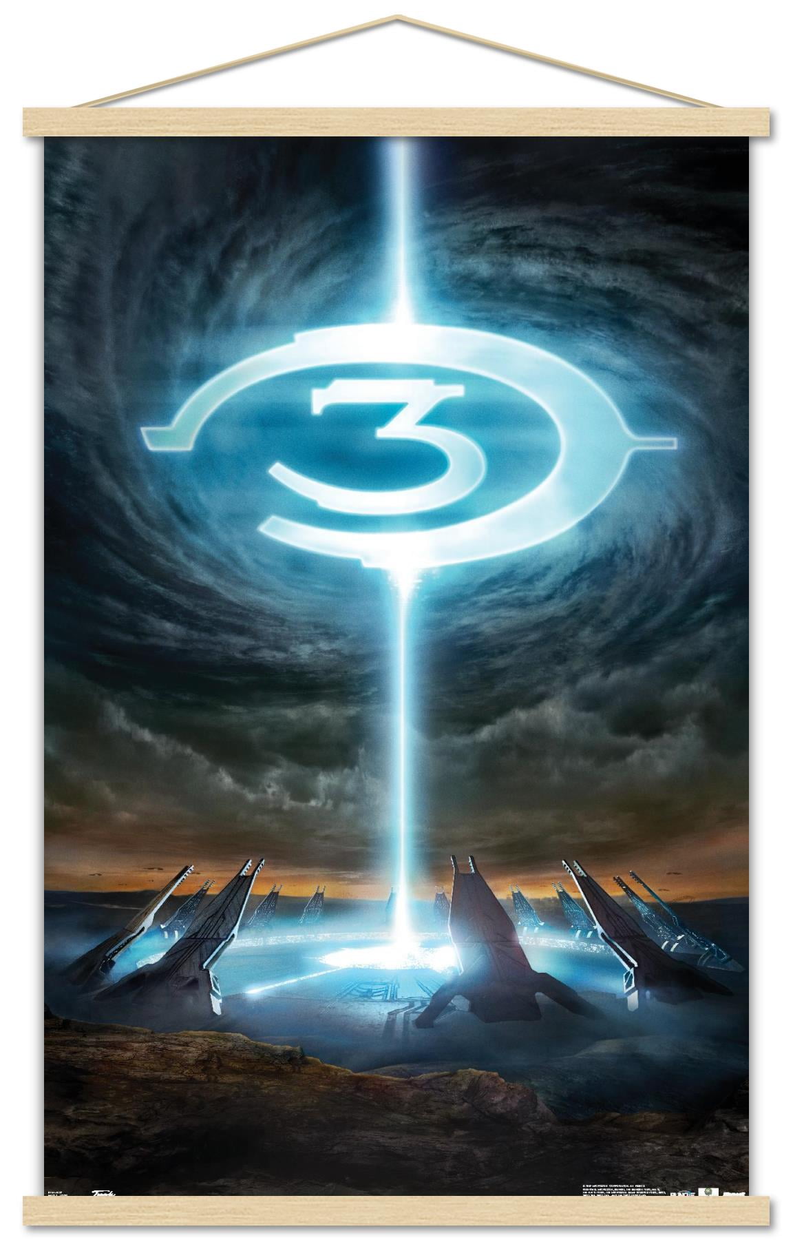 Halo 3 - Logo Wall Poster with Wooden Magnetic Frame, 22.375" x 34 ...