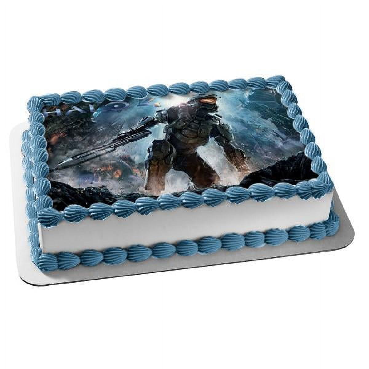 Halo 4 Master Chief Birthday Cake Topper 1/4 Sheet, Edible ...