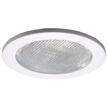Halo 9-1/2 in. White Recessed Lighting Square Trim with Glass Albalite ...