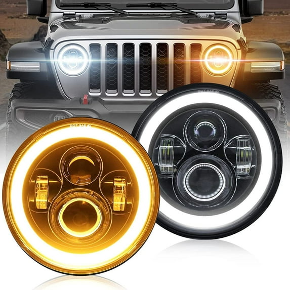 Halo 7“ LED Headlights HI/LO Beam DRL for Chevy Chevelle 1971 1972 1973 ...
