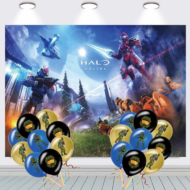 Halo Backdrop Balloons Banner Party Decorations Taspestry Wall Decor ...