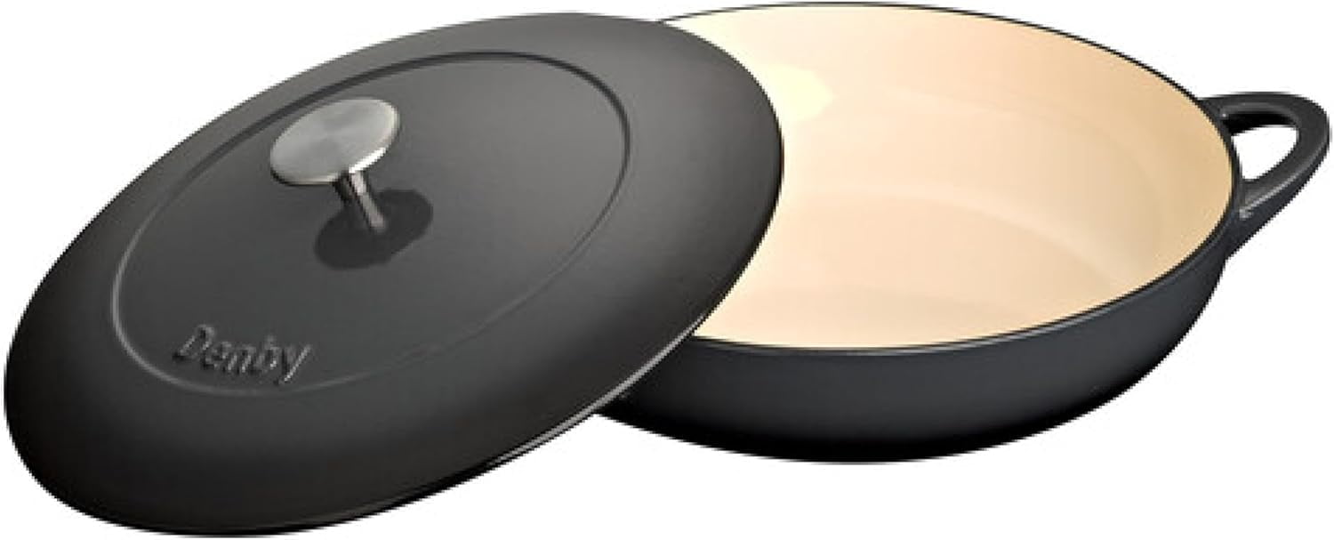 Halo Black Cast Iron Casserole Dish Shallow - Dutch Oven, Oven Safe Pot ...