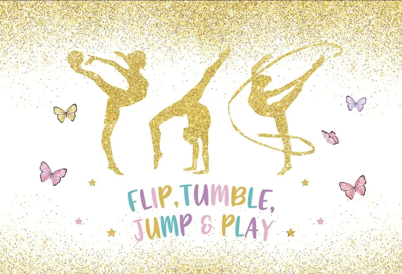 Halo Dance Gymnast Background Girl Roll Jump Gymnast Birthday Athlete ...