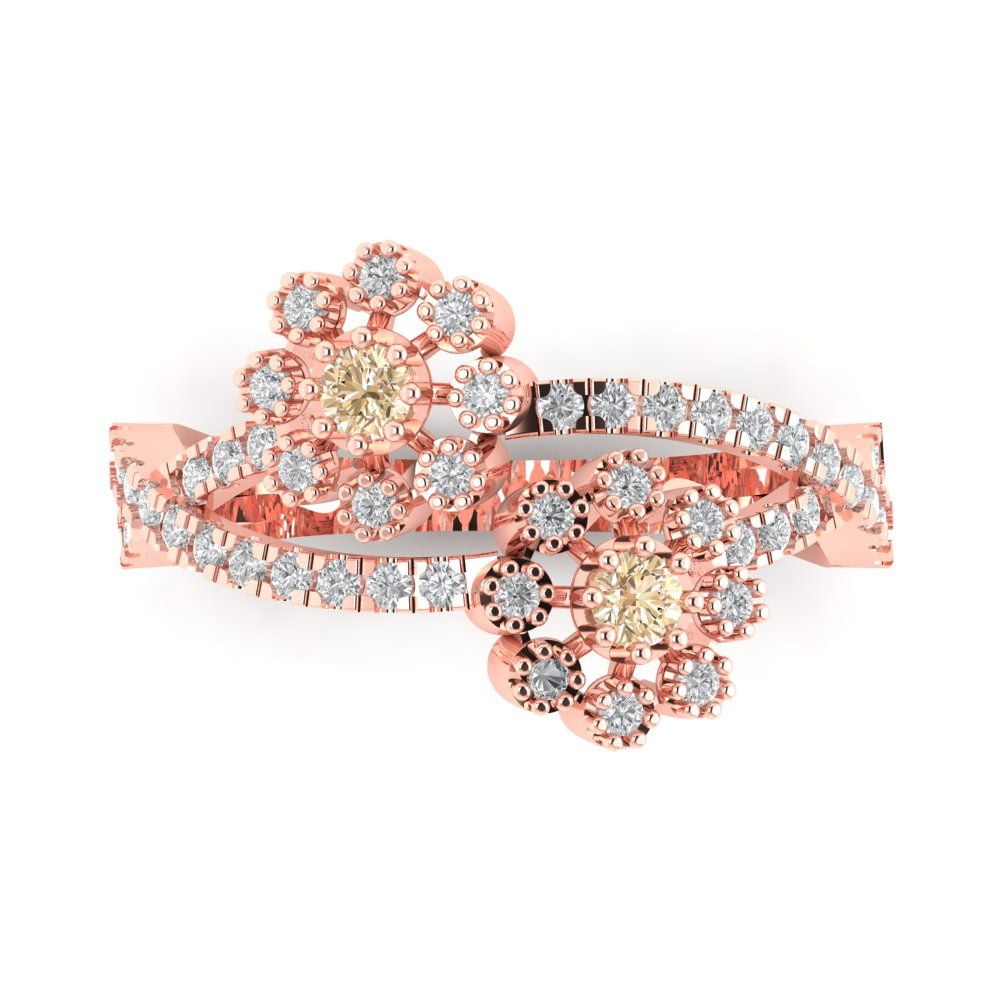 Halo Engagement Ring for Women - 0.48ct Natural Morganite in 18K Rose Gold Promise Ring ...