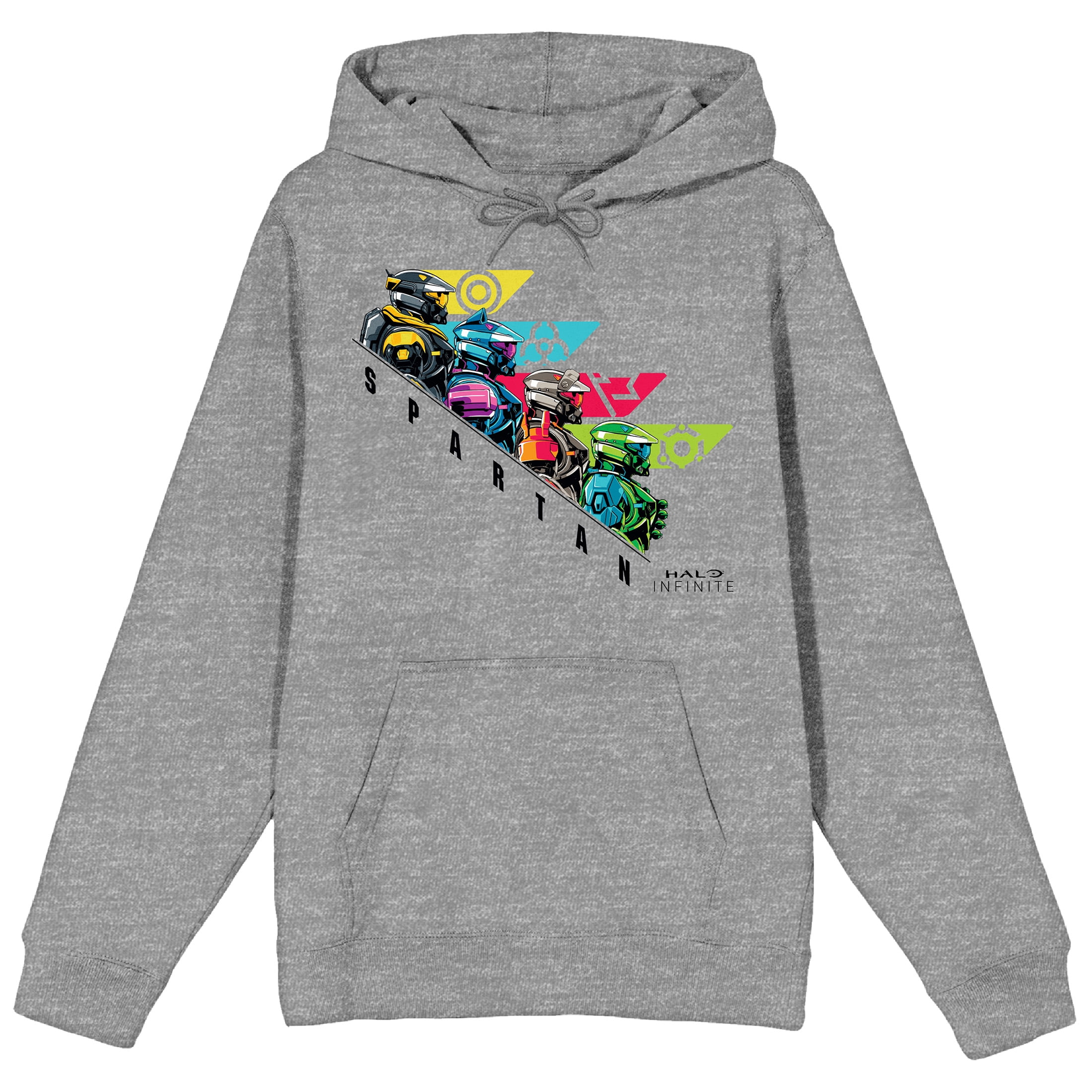Halo Infinite Four Soldiers Long Sleeve Gray Adult Hooded Sweatshirt ...