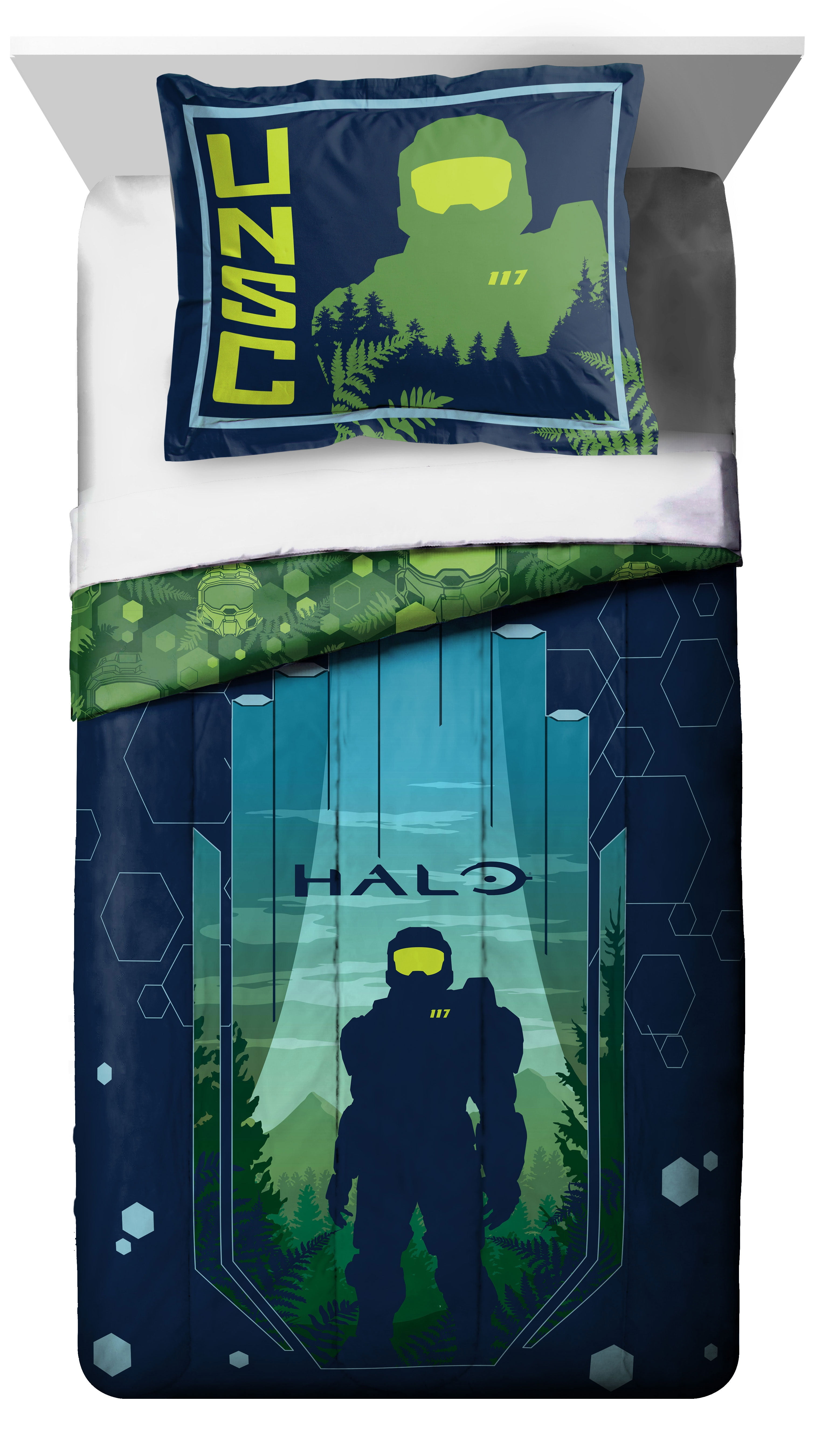 Halo Infinite Master Chief 2-Piece Twin/Full Reversible Comforter and Sham Set, 100% Polyester ...