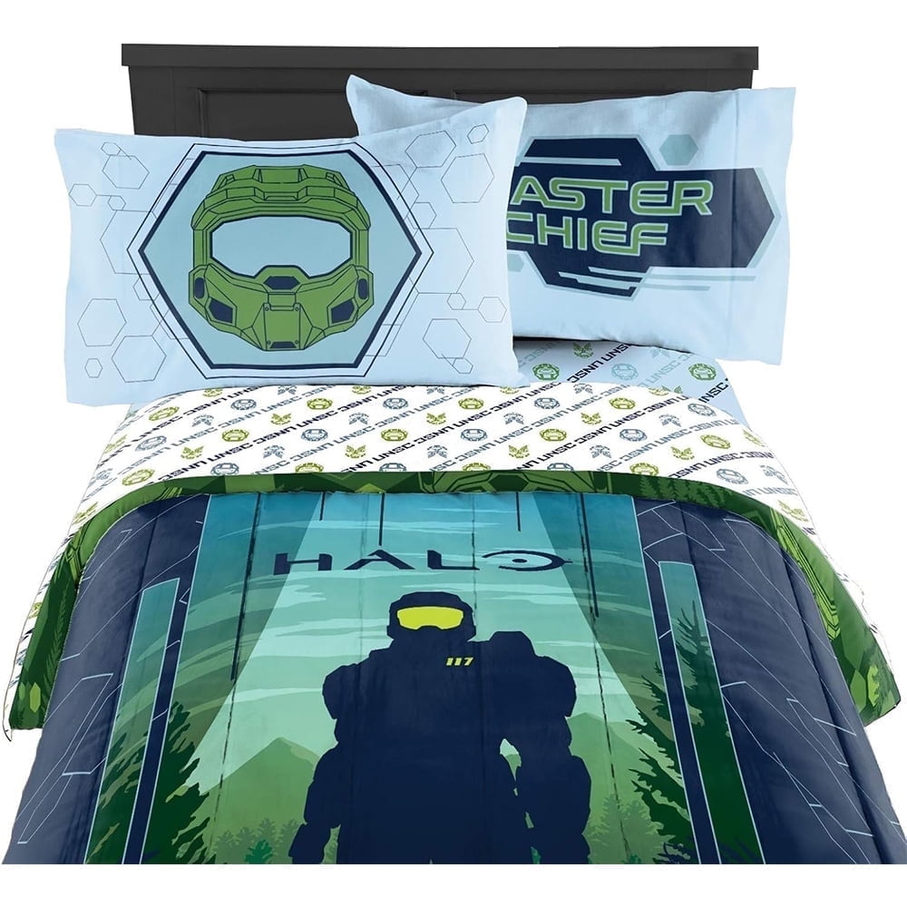 Halo Infinite 'Master Chief' 4-Piece Full Sheet Set – Includes Flat ...