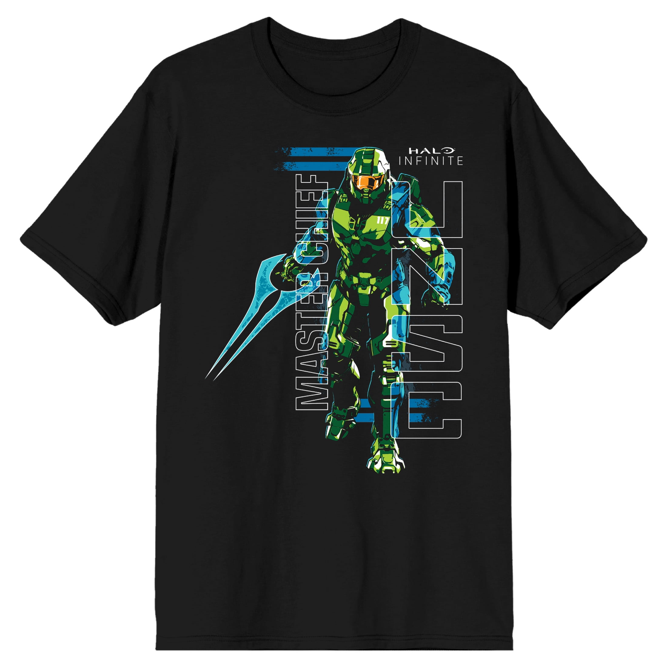 Halo Infinite Master Chief UNSC Logo Crew Neck Short Sleeve Men's Black ...
