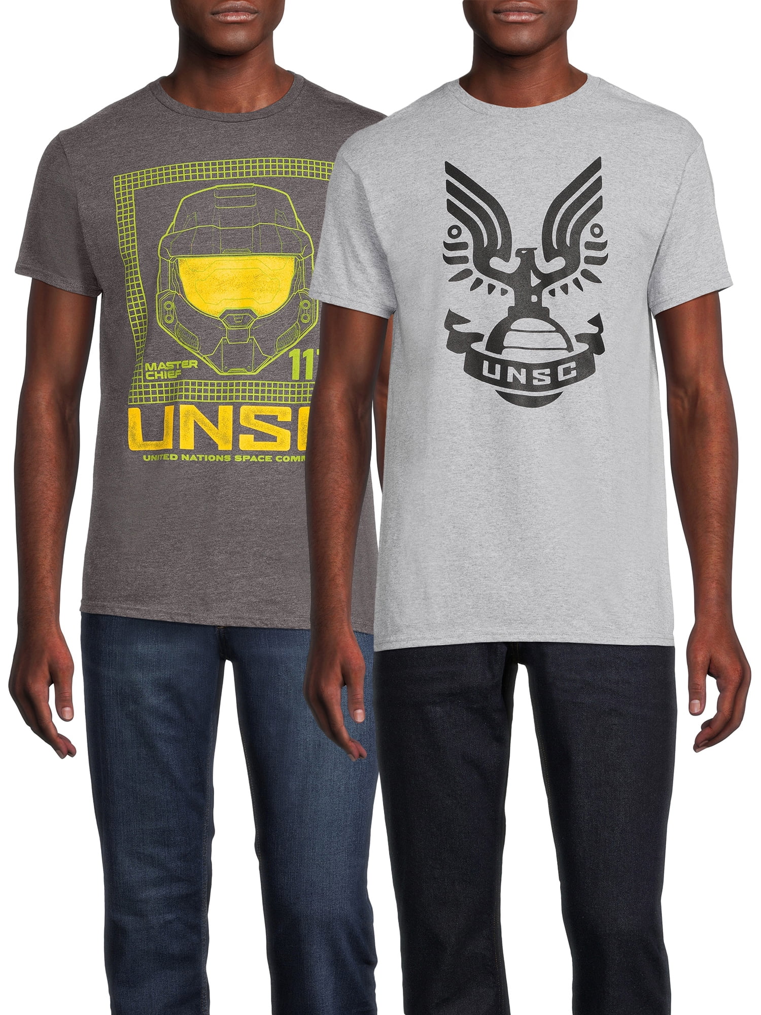 Halo Infinite Men's & Big Men's Short Sleeve Graphic Tees, 2 Pack Size ...