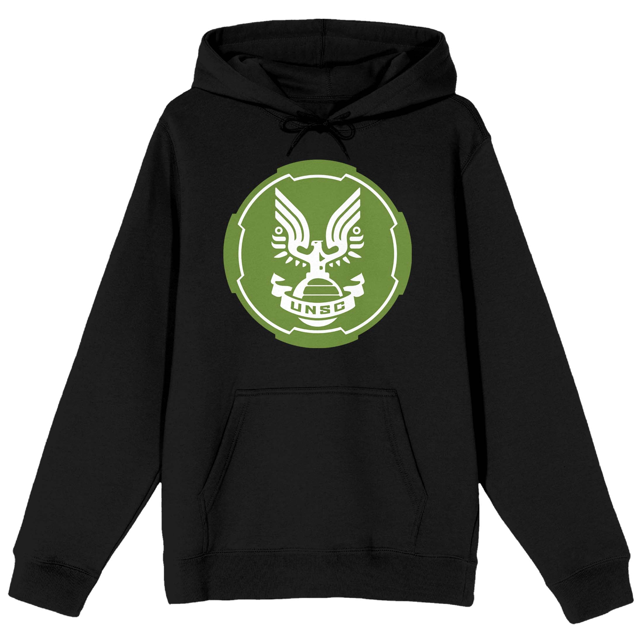 Halo Infinite UNSC Emblem Long Sleeve Men's Black Hooded Sweatshirt-XXL ...